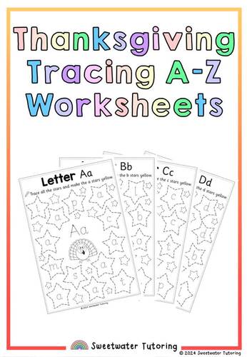 Dollar Deal | Thanksgiving Stars Alphabet tracing | Letters in Sassoon ...