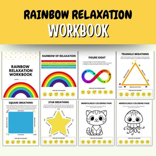 Breathing Exercises Kids Rainbow Relaxation Workbook Anxiety Coping Skills