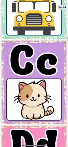 Alphabet Posters Classroom Decor with Varsity Theme by Kindergarten Kitties
