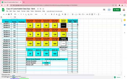 CUSTOMIZABLE Digital Classroom Economy - Compatible with Class Dojo