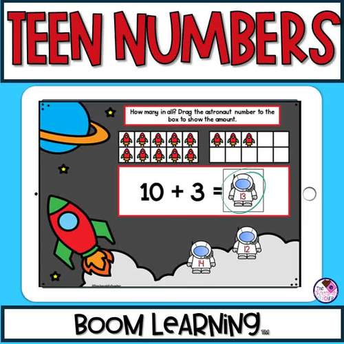 Teen Numbers Practice with Numbers to 20 Math Boom Cards™ | TPT