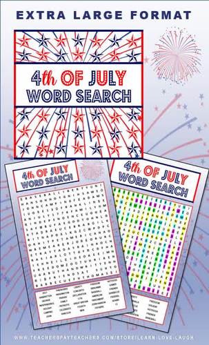 4TH OF JULY WORD SEARCH END OF YEAR ACTIVITY FUN WOW by Learn Love Laugh