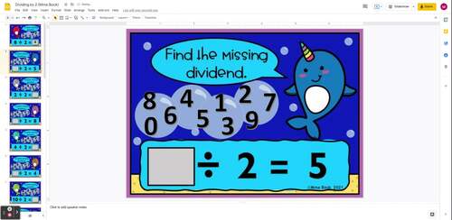 Dividing by 2: Google Slides™ by GroovyGarden | TPT