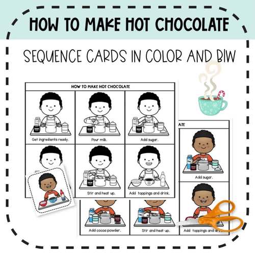 How to Make Hot Chocolate Sequencing Activities | Sequence Cards | Cut ...