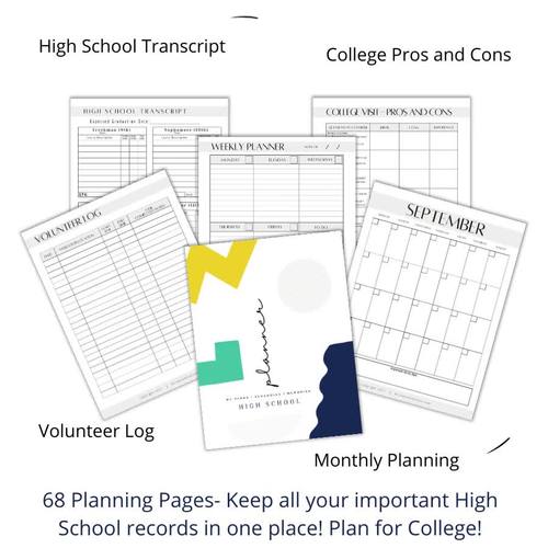 High School to College Student Planner - Plan for College, high school ...