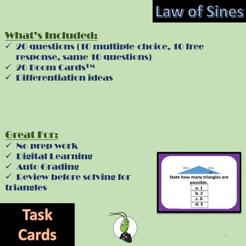 Law of Sines Ambiguous Case Boom Digital Task Cards | Geometry | TPT