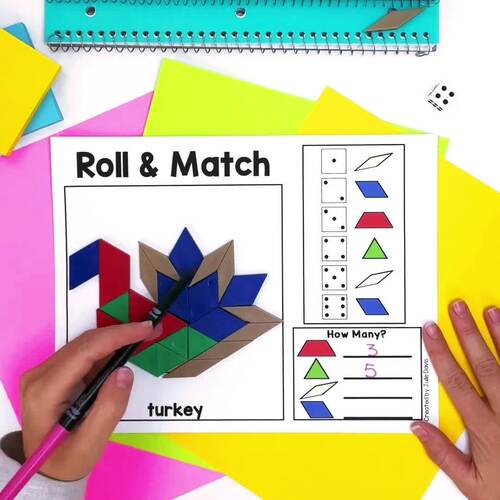 Thanksgiving Pattern Blocks Puzzle November Math Center 1st Grade No ...