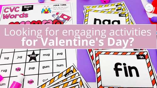 Valentine's Day CVC Word BINGO Cards - No Prep Printable & Editable