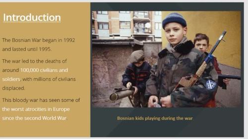 The War in Bosnia and Herzegovina - PPT,Review Activity,Blank Map,Topic ...