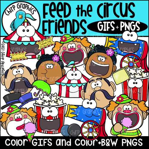 Feed the Circus Friends GIF and PNG Clip Art Set by Chirp Graphics