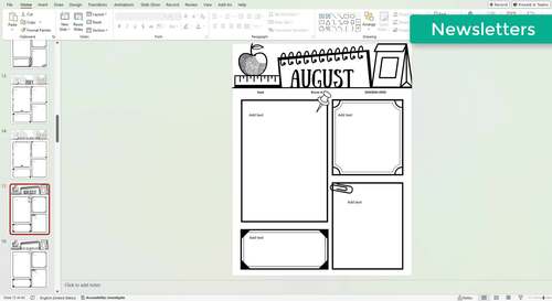 Monthly Newsletter Templates Editable Plus Letterheads and Calendars Bundle