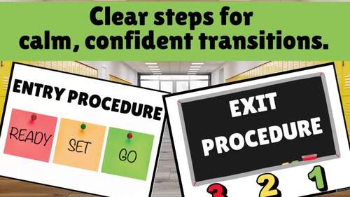 Entry and Exit Procedure Posters | Ready–Set–Go & 3–2–1 | Classroom ...