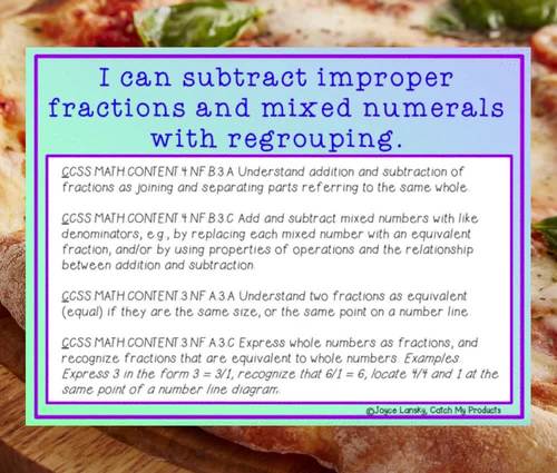 Subtraction with Regrouping Using Mixed Numbers PowerPoint Lesson