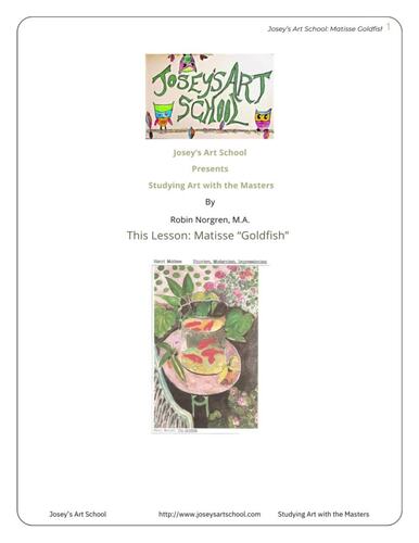 Henri Matisse Watercolor Art Lesson "Goldfish" Art History Project 1st ...