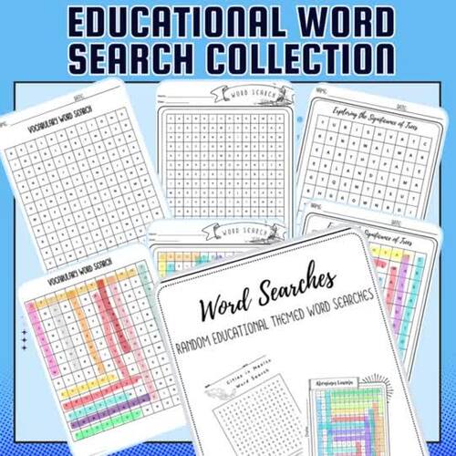 Educational Word Search Collection for Fast Finishers | TPT