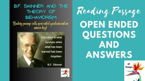 B.F. Skinner and the Theory of Behaviorism with Questions & a Key | No ...