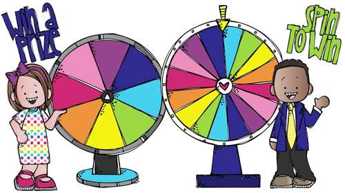 Prize wheel clip art game clip art spinner wheel clip art Mini | TPT