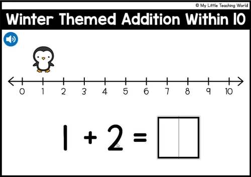 Winter Themed Addition Within 10 Boom Cards | Distance Learning | TPT
