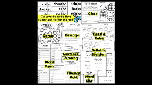 3 Sounds of ed Worksheets and Sorts Inflectional Endings Phonics Suffix ed