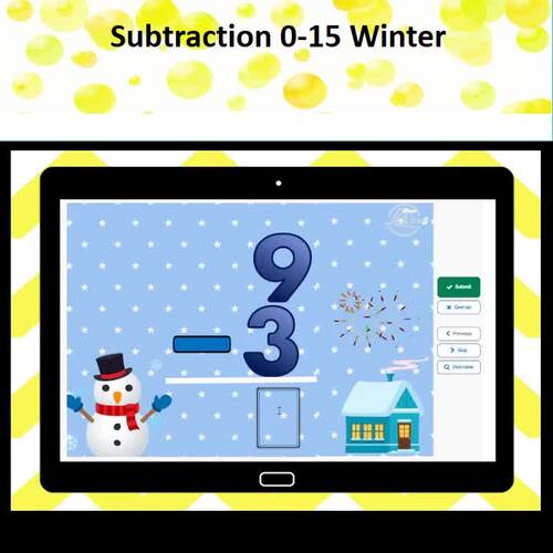 Subtraction Winter Boom Cards by Limes and Lemons | TPT