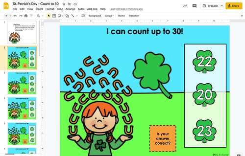 Saint Patrick's Day Counting 10 to 30 Digital Activity | Distance Learning