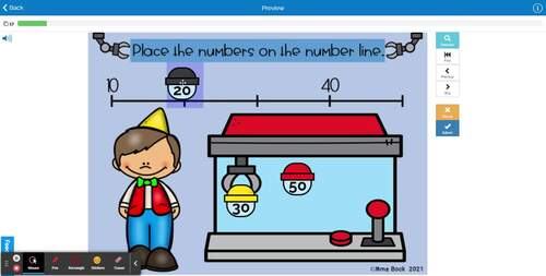 BOOM™ Cards: Number Lines 1-50 (by 10s) by GroovyGarden | TPT