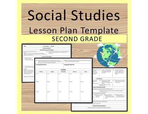 SOCIAL STUDIES Lesson Plan Template Second Grade by Ana's Teaching Corner