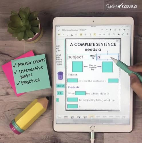 Sentence Structure - Sentence Writing - Complete Sentences - DIGITAL
