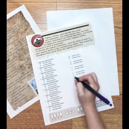 Escape Room Review Game Template for Any Subject - Boat Wreck Rescue