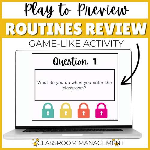 Back to School Routines & Procedures Review Game | Google Slides Template