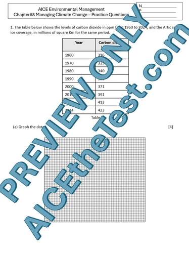 Managing Climate Change Practice Questions AICE Environmental -Chapter8
