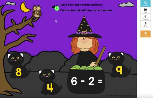 Halloween Subtraction to 10 BOOM Cards by La Petite Kindergarten