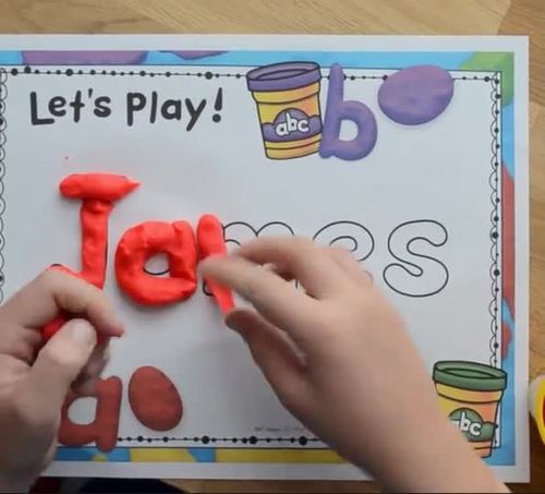 Editable Playdoh Name Mats Play Dough by Print Designs by Kris | TPT