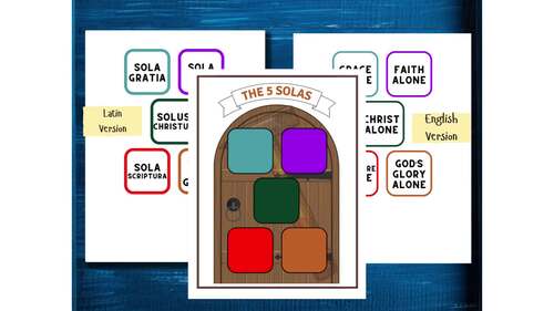 5 Solas Activity, Reformation Day Craft, Martin Luther Theology, Church ...