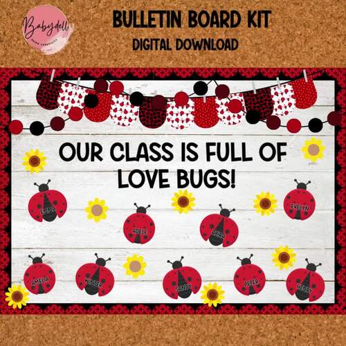 Love Bug Bulletin Board Valentine's Day Classroome Decor Spring Door Decor