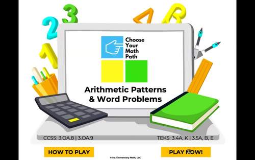 3rd Grade Digital Math Game | Word Problems and Patterns | Distance ...