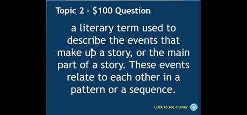 Literary Devices Jeopardy - Google Slides Game and Answer Key - ELA ...