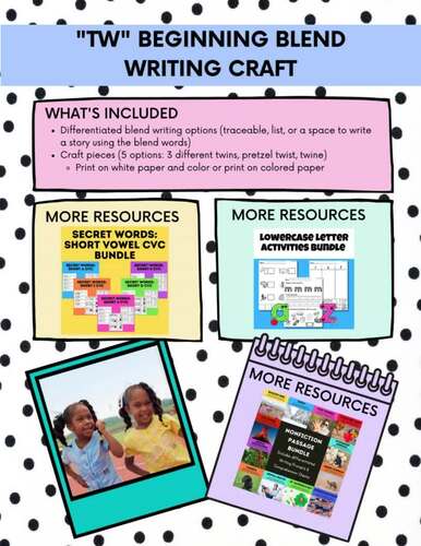 TW Beginning Consonant Blend Writing Craftivity - Phonics Writing & Craft