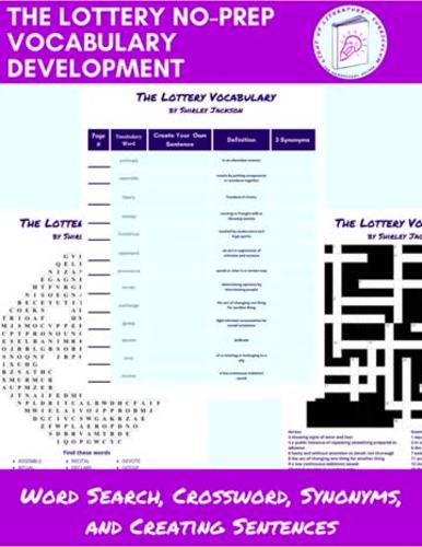 The Lottery No-Prep Vocabulary Development - Light Up Literature ...