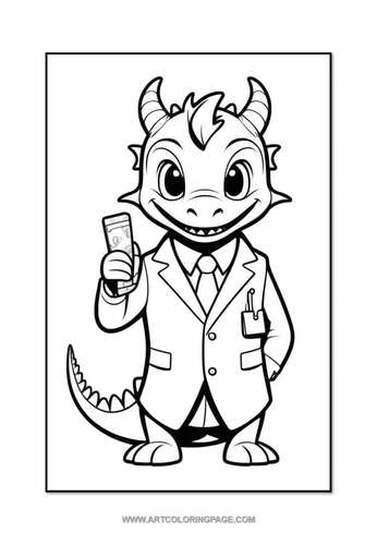 Unleash Your Creativity with Dragons Coloring Pages Vol 9: Dragon at Work