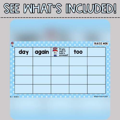 High Frequency Word R.A.C.E. | First Grade Winter Theme | IMSE OG+ Aligned