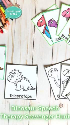 Dinosaur Speech Therapy Articulation Scavenger Hunt Activity | TPT