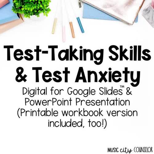 Test-Taking Skills, Test Anxiety Coping Skills, Digital & Printable ...