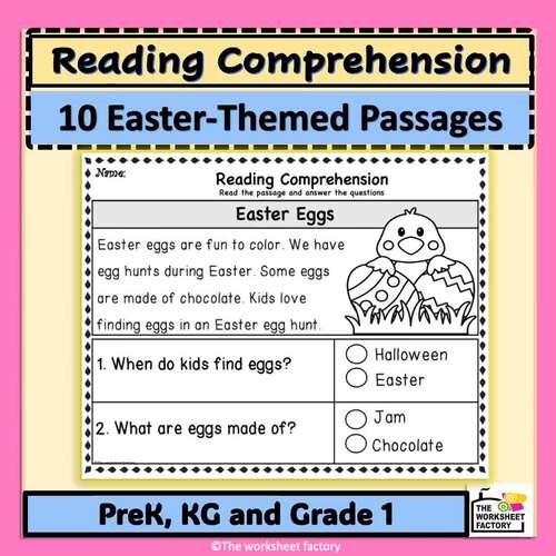 Easter Reading Passages with MCQ Questions For Early Readers (KG/G1)