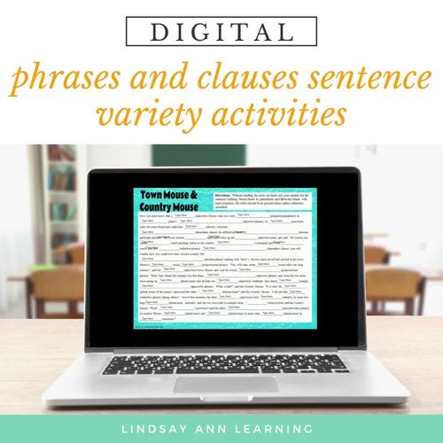 Phrases and Clauses Sentence Structure Activities | TpT