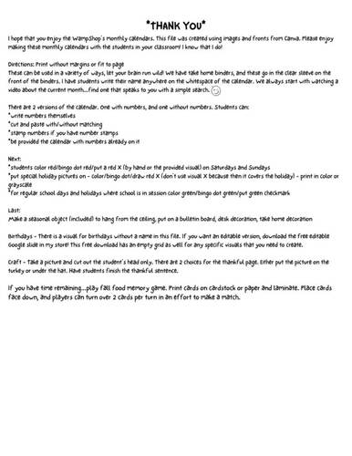 Monthly Calendar Bundle by Wamp Shop | TPT