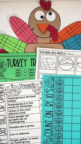 Turkey Day Activities Theme Day by First Grade Roars | TPT