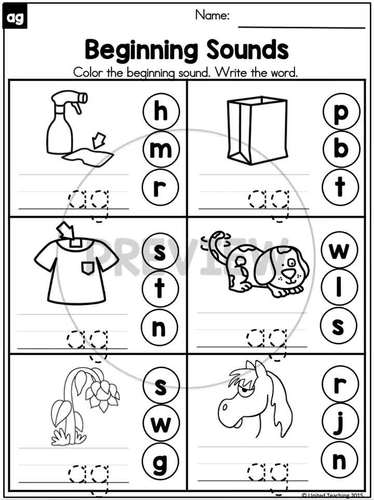 Beginning Sounds Worksheets (Distance Learning) by United Teaching