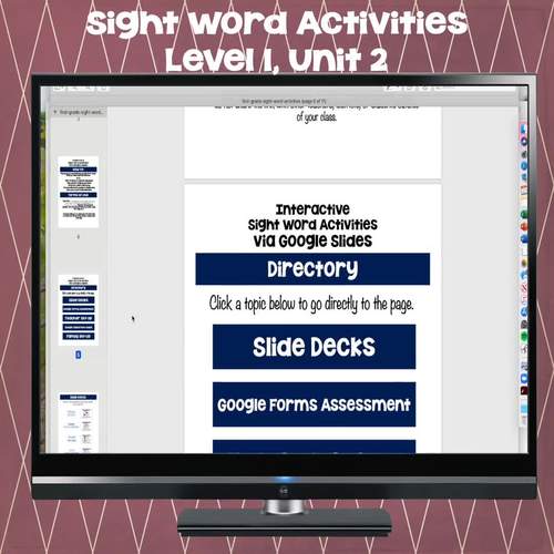Google Classroom First Grade Sight Word Activities, Set 2 by Simply B ...
