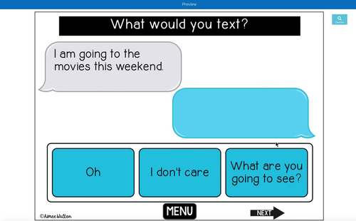 What to Text to Keep the Conversation Going Leveled Speech Boom Cards™